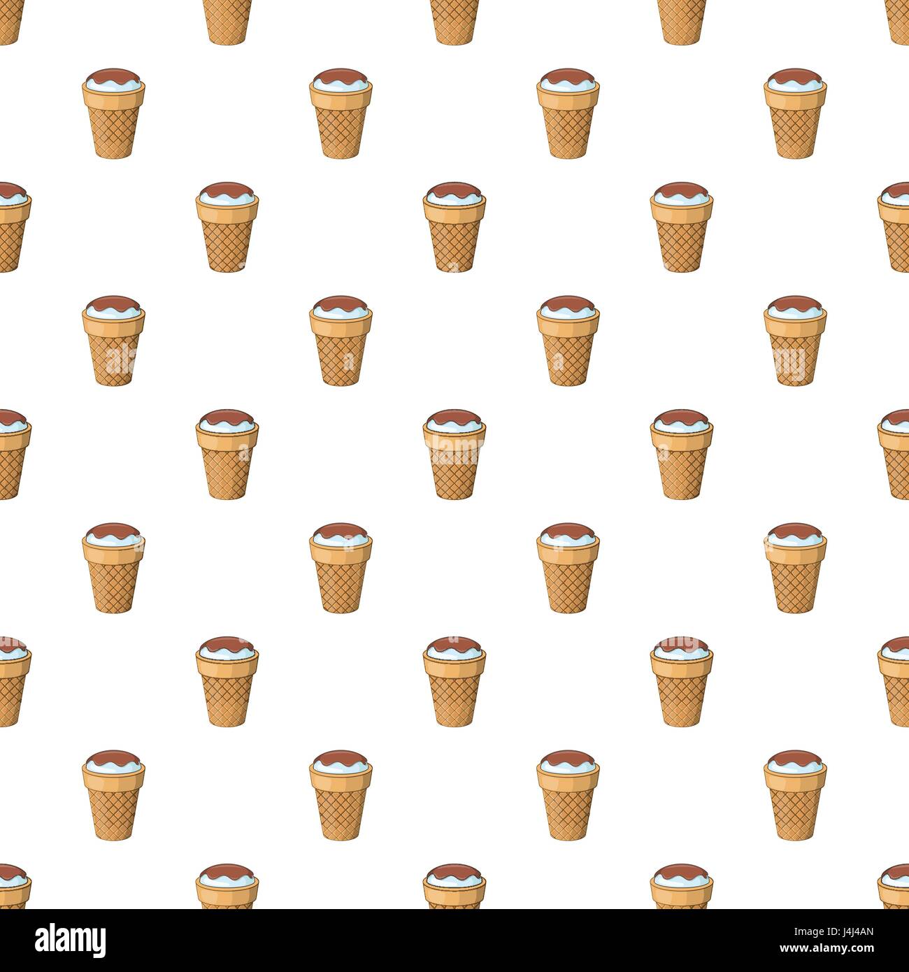 Ice cream with chocolate in waffle cup pattern Stock Vector Image & Art ...