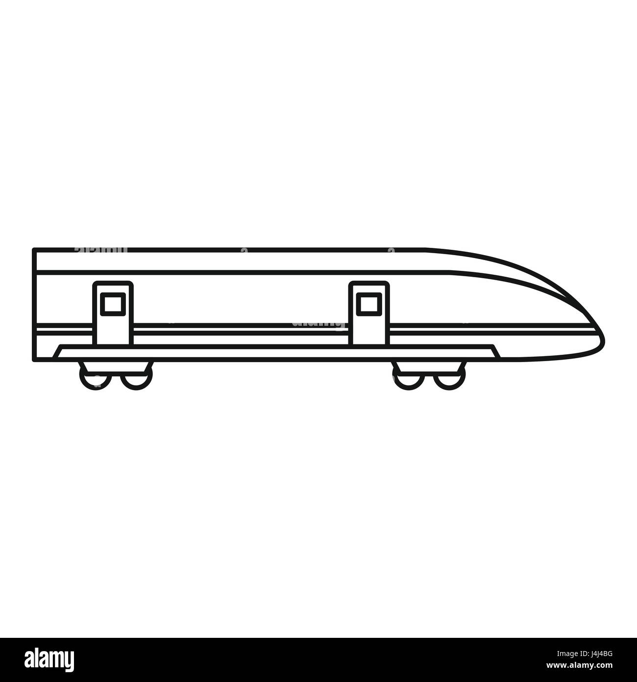 Modern high speed train icon, outline style Stock Vector Image & Art ...