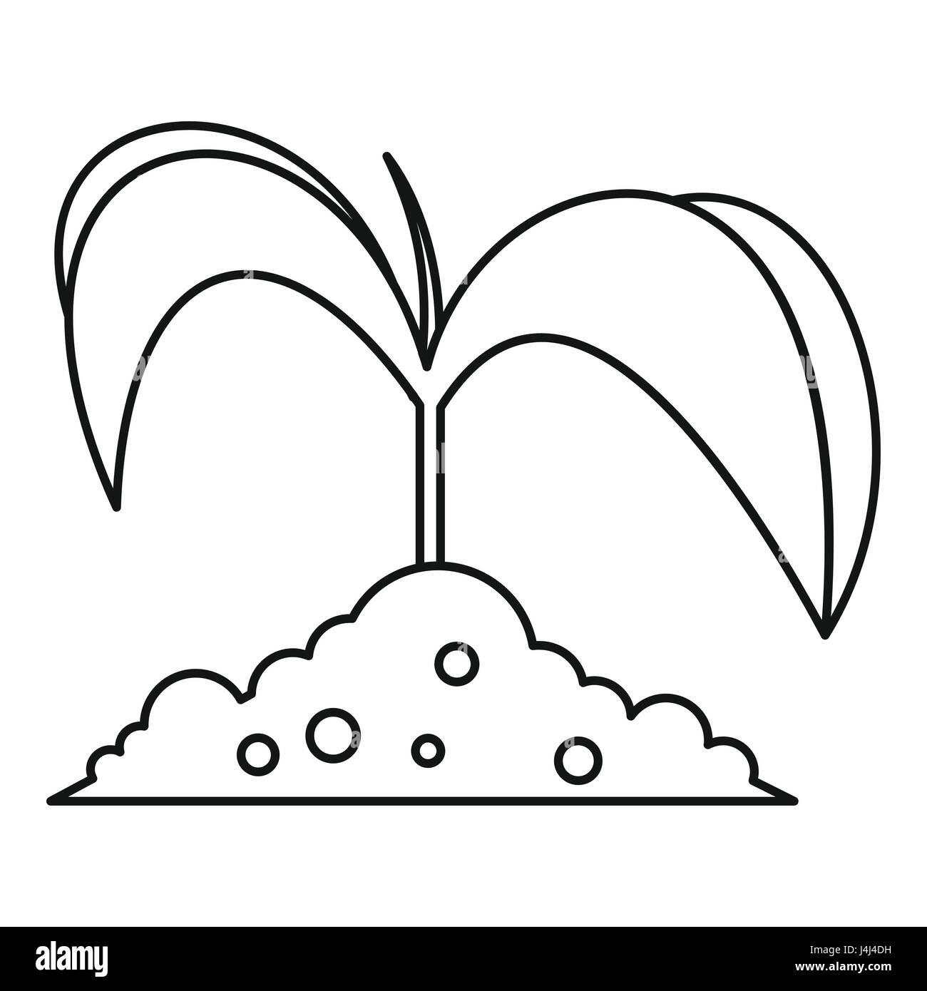 Green seedling in soil icon, outline style Stock Vector Image & Art - Alamy