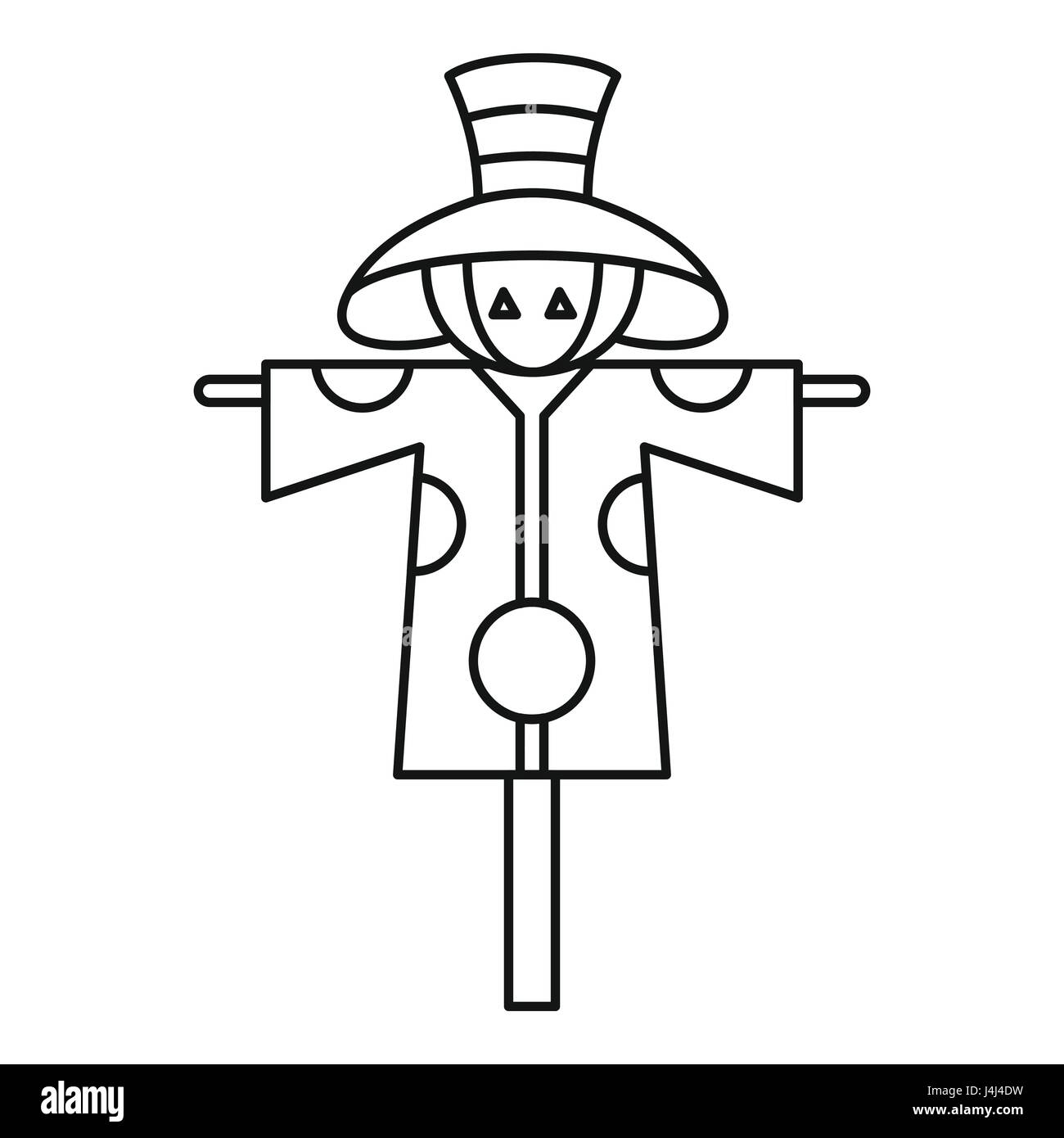 Scarecrow icon, outline style Stock Vector Image & Art - Alamy