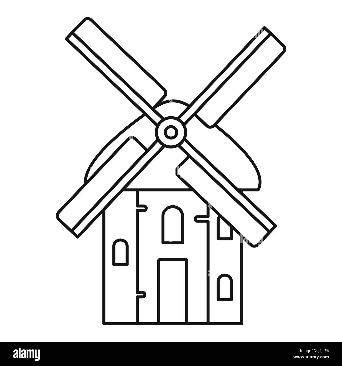Mill icon, outline style Stock Vector Image & Art - Alamy