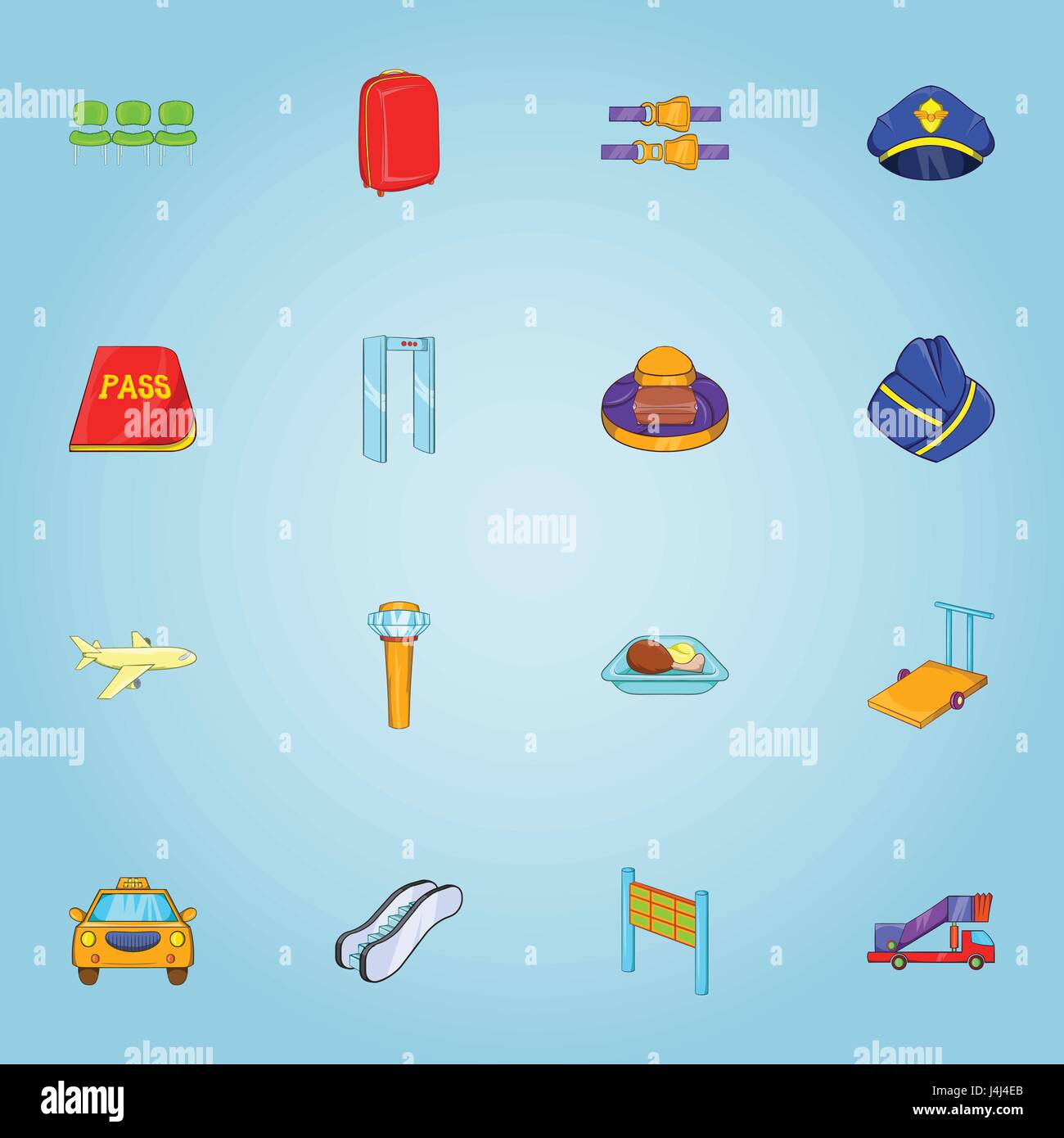 Flights icons set, cartoon style Stock Vector Image & Art - Alamy