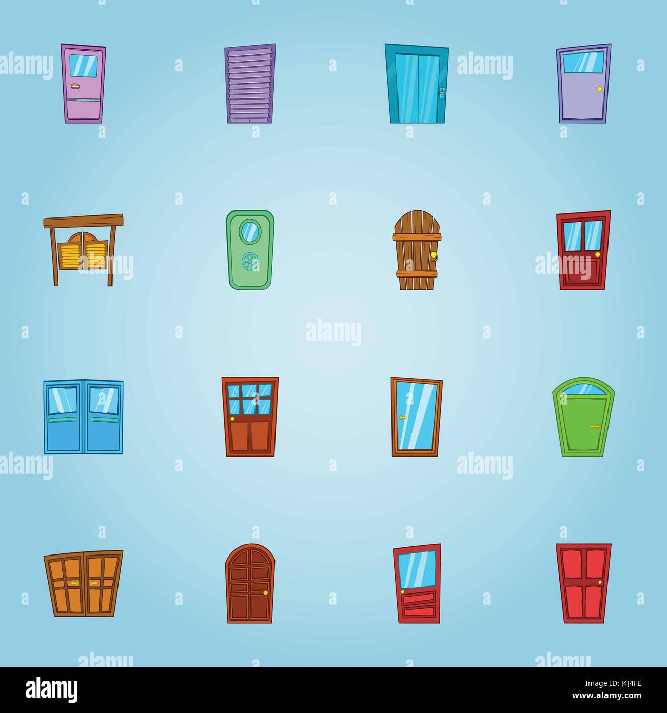 Types of doors icons set, cartoon style Stock Vector Image & Art - Alamy