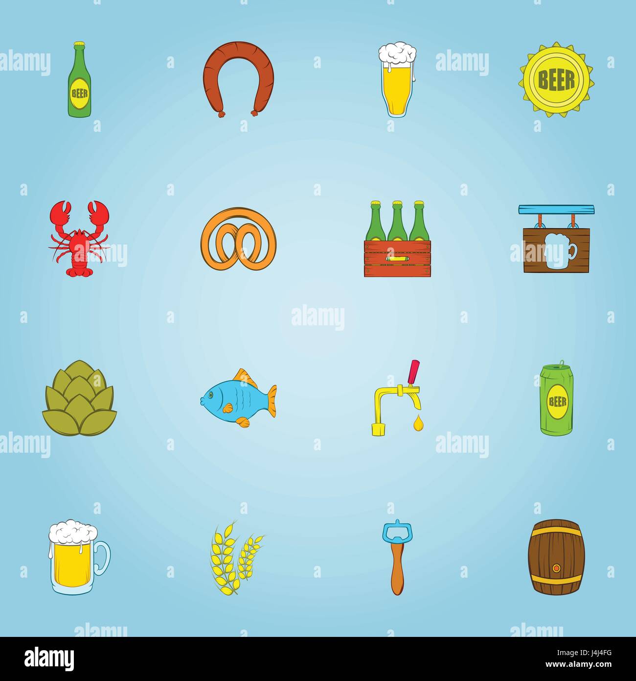 Beer icons set, cartoon style Stock Vector Image & Art - Alamy