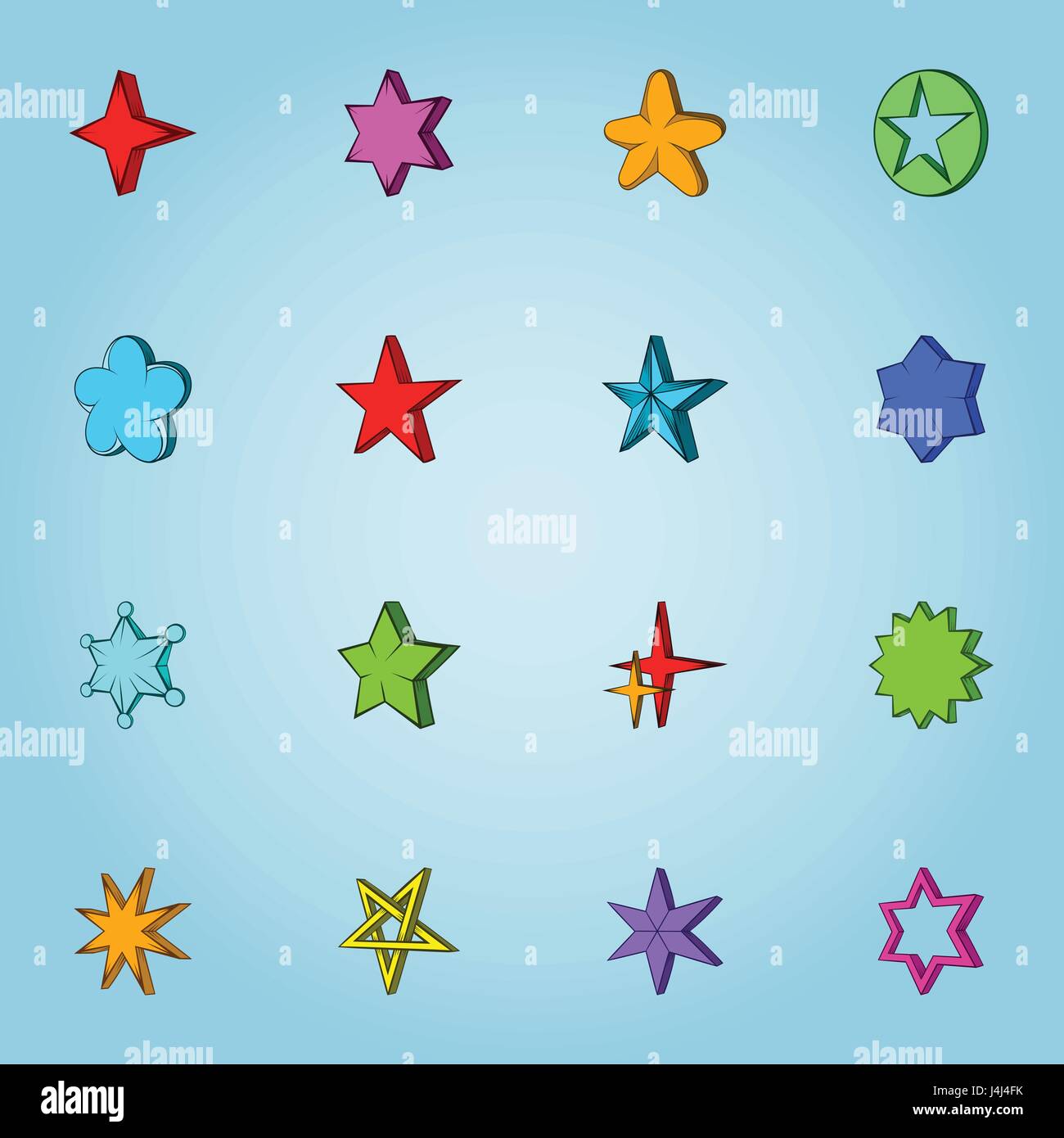 Star icons set, cartoon style Stock Vector Image & Art - Alamy