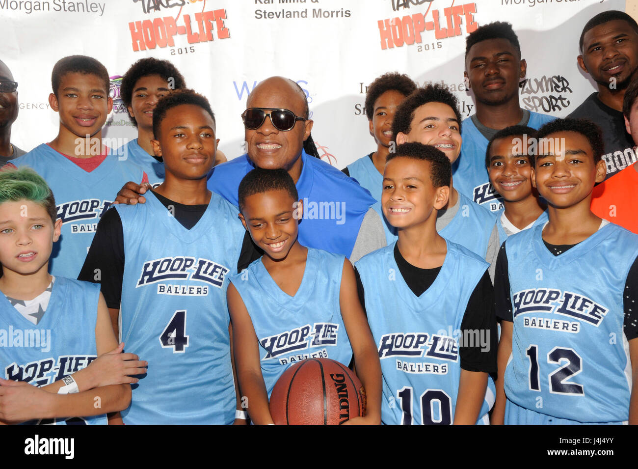 Stevland Morris aka Stevie Wonder with sons Kailand Morris (l) and ...