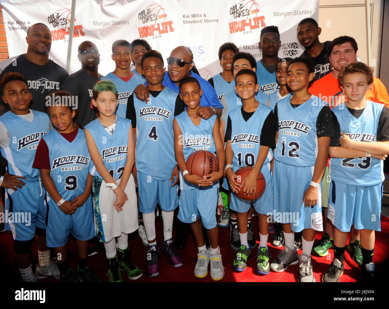 Stevland Morris aka Stevie Wonder with sons Kailand Morris (l) and ...