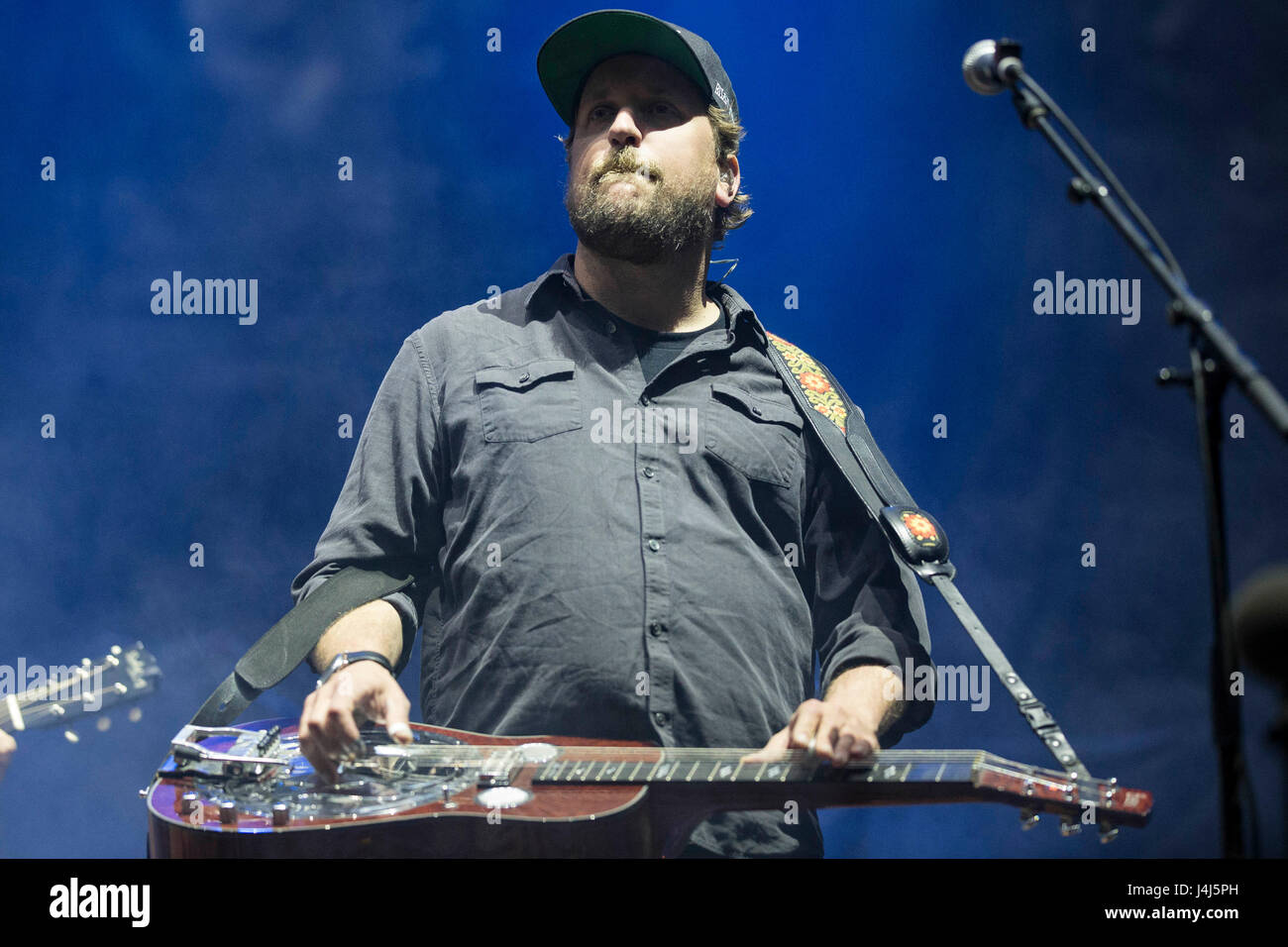 Anders Beck, dobroist of Greensky Bluegrass performs at the 2017 Beale ...