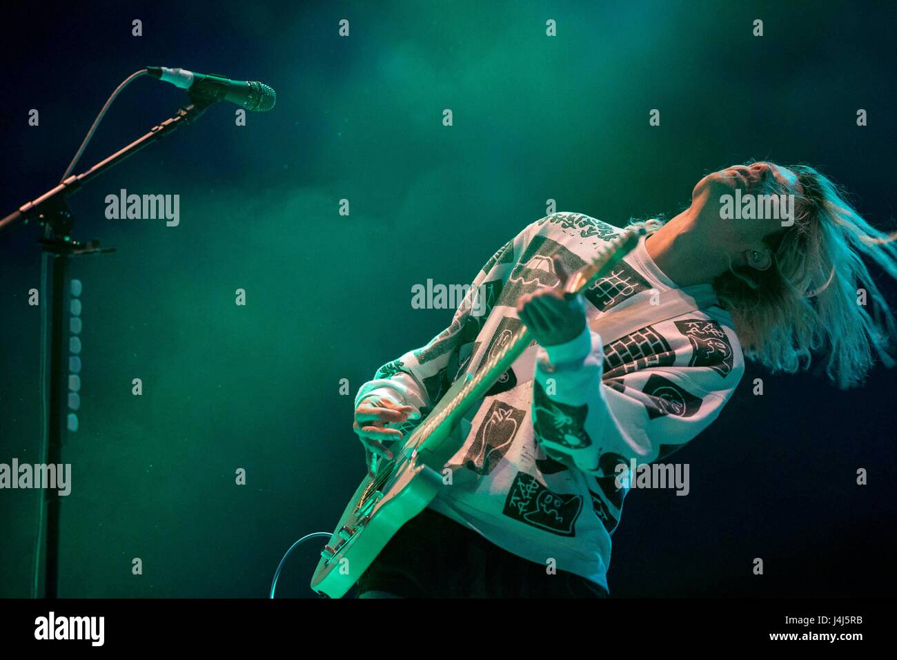 Christian Zucconi , vocalist of GROUPLOVE performs at the 2017 Beale ...