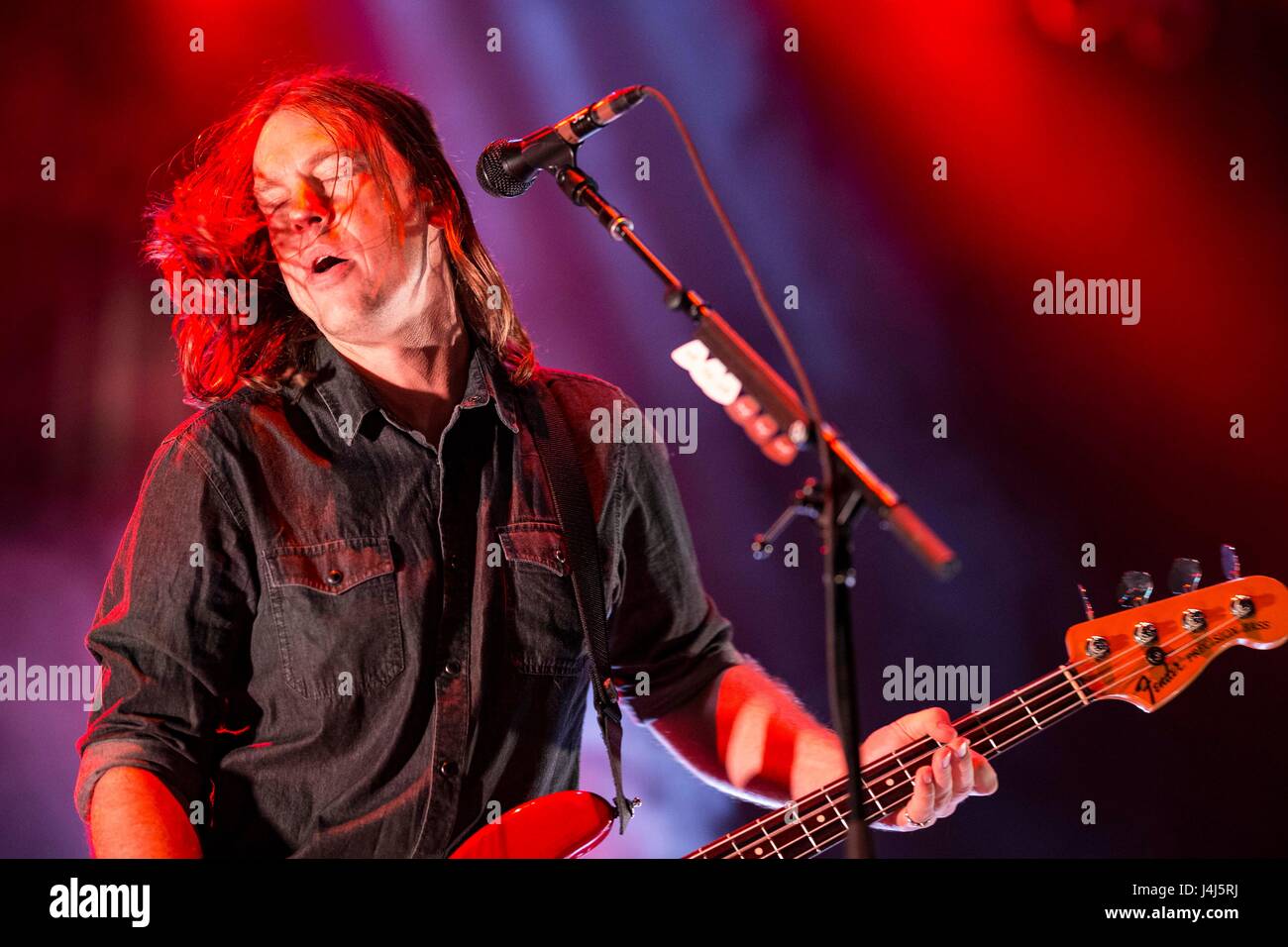 Rick Burch, bass player of Jimmy Eat World performs at the 2017 Beale ...