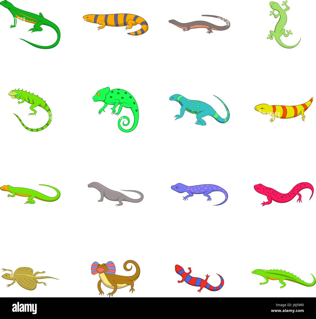 Lizard icons set, cartoon style Stock Vector Image & Art - Alamy