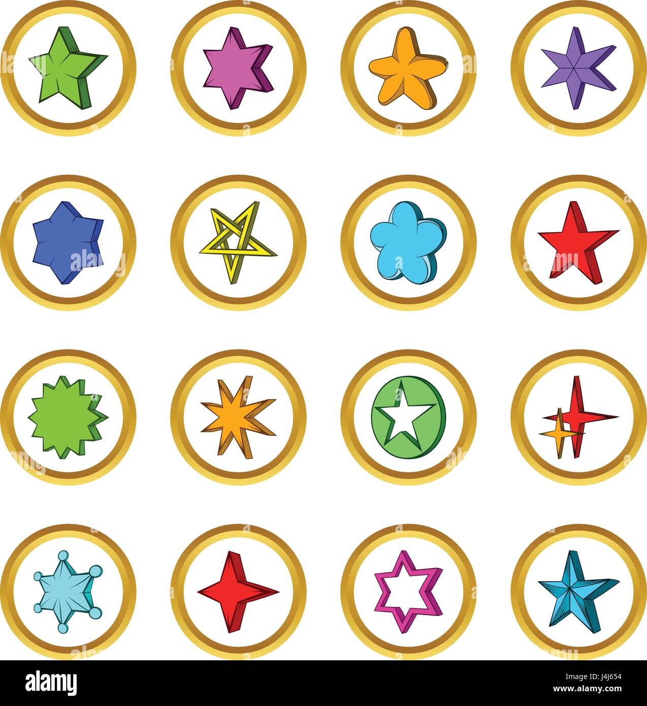 Star vector set, cartoon style Stock Vector Image & Art - Alamy