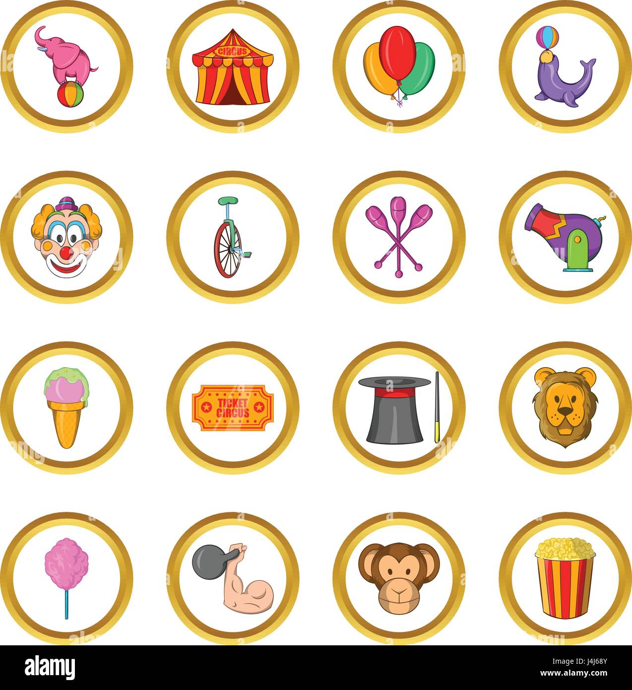 Circus Icons set, cartoon style Stock Vector Image & Art - Alamy