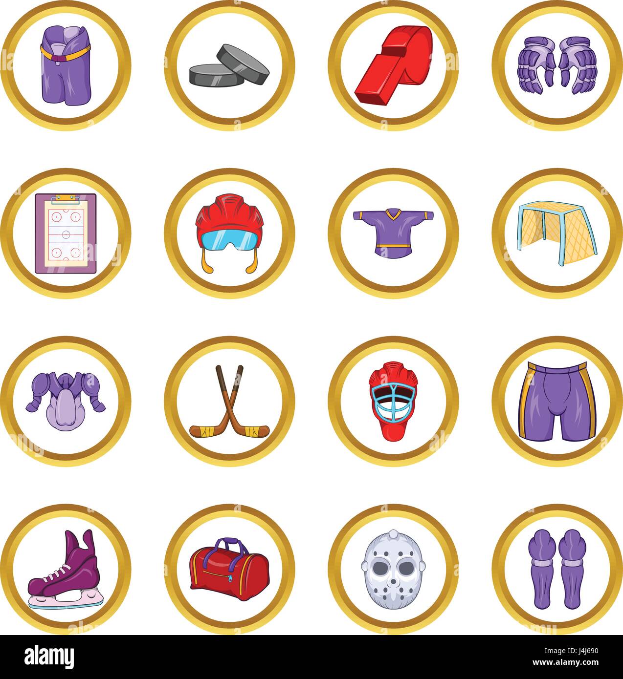 Hockey Icons set, cartoon style Stock Vector Image & Art - Alamy
