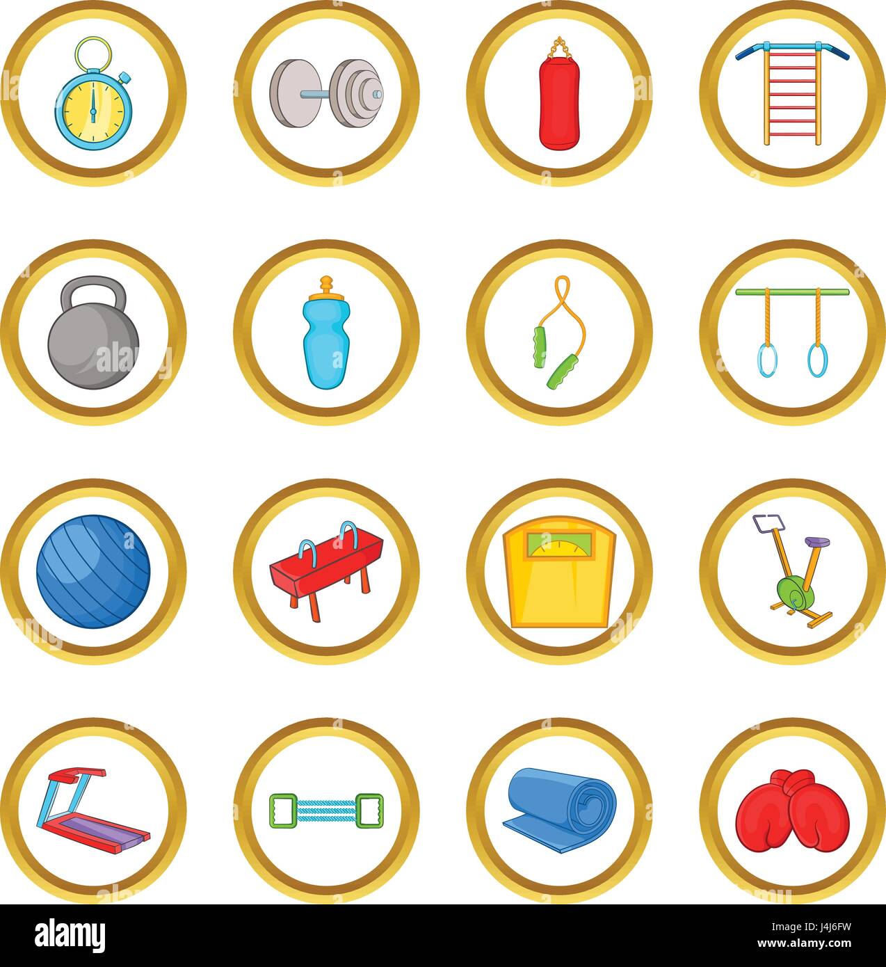 Gym vector set, cartoon style Stock Vector Image & Art - Alamy