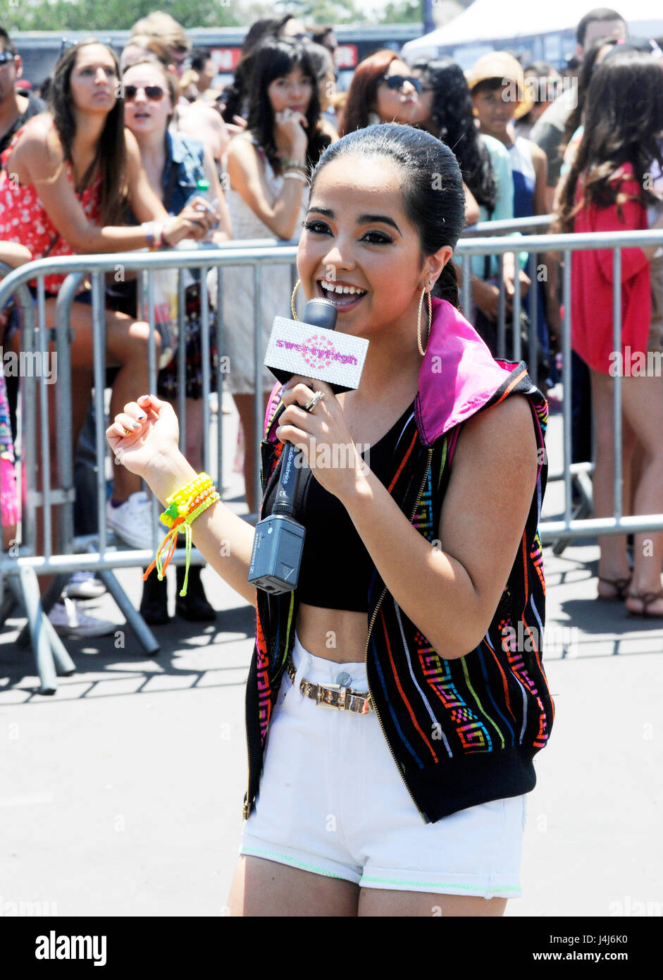 Becky G backstage at 102.7 KIIS FM's Wango Tango Village Stage at The ...