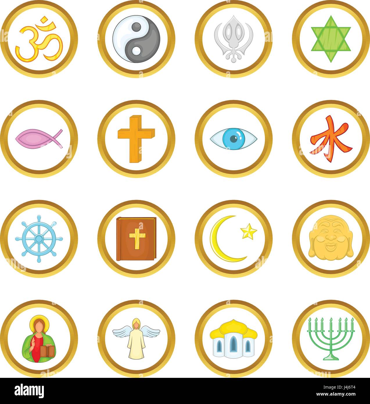 Religion vector set, cartoon style Stock Vector Image & Art - Alamy