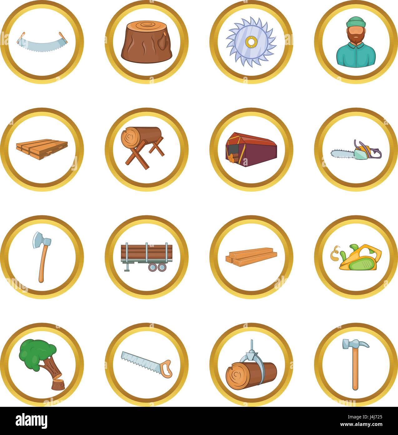 Timber industry vector set, cartoon style Stock Vector Image & Art - Alamy