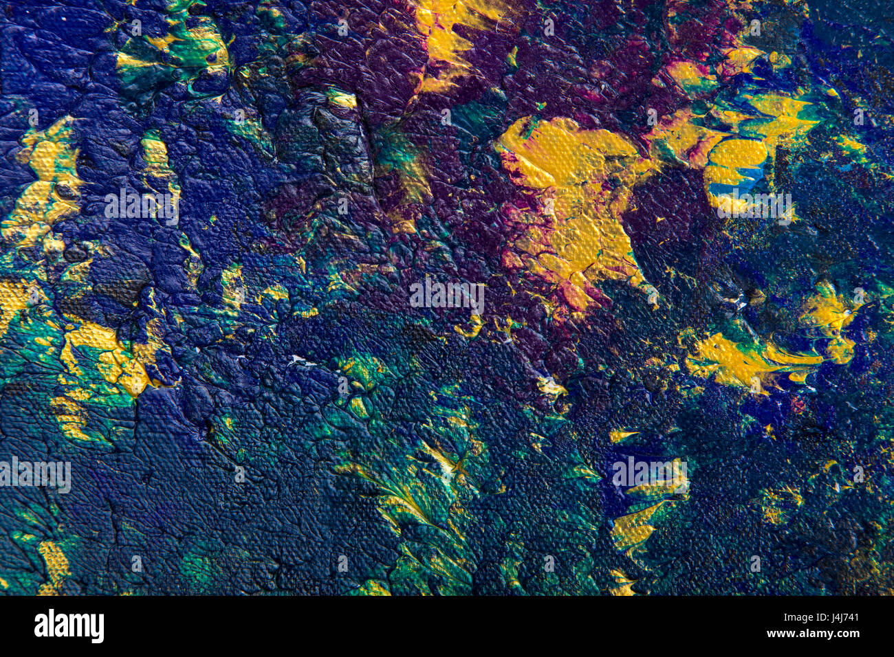 Thick layered abstract painting on canvas Stock Photo - Alamy