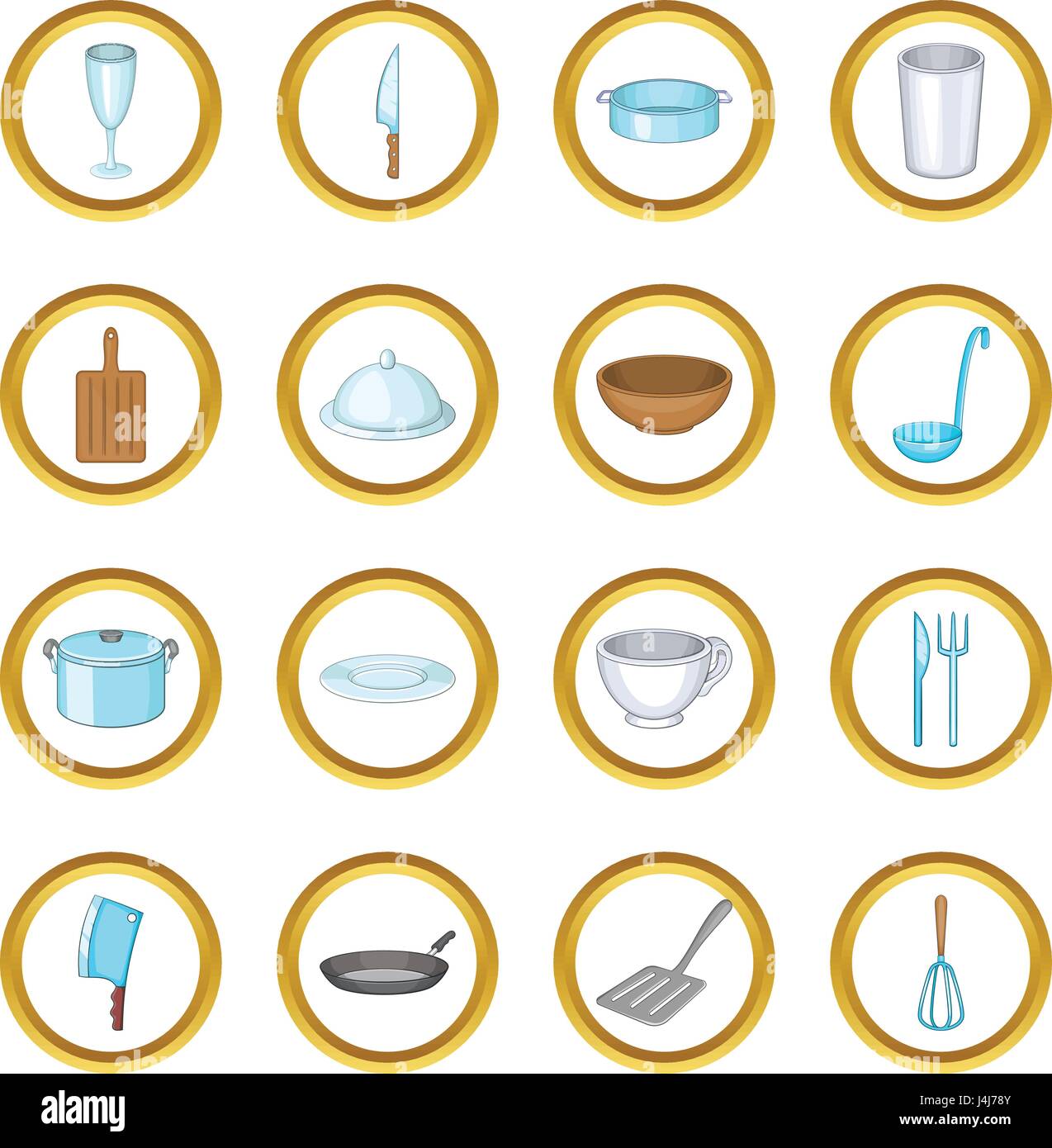 Basic dishes vector set, cartoon style Stock Vector Image & Art - Alamy