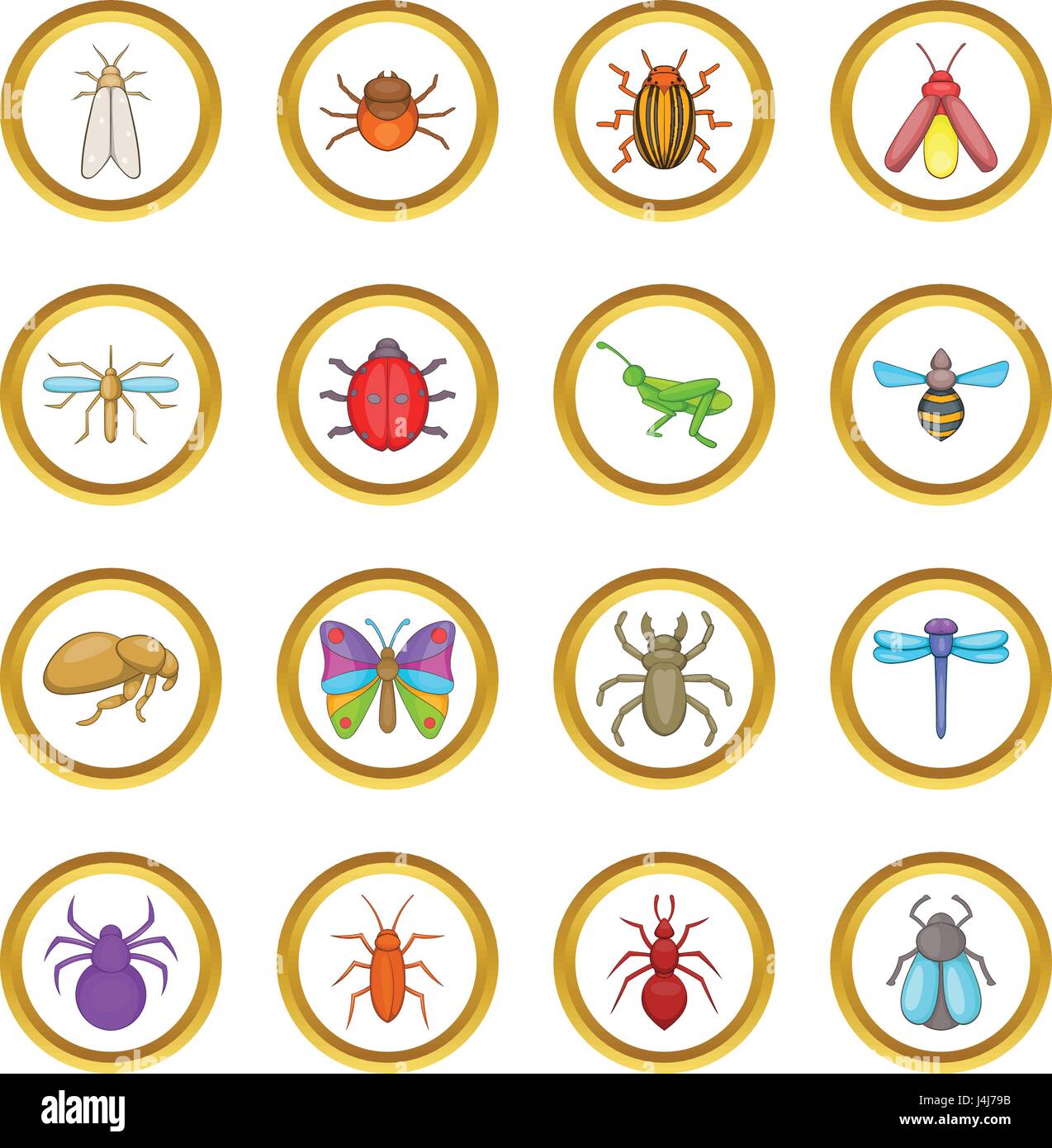 Insects vector set, cartoon style Stock Vector Image & Art - Alamy