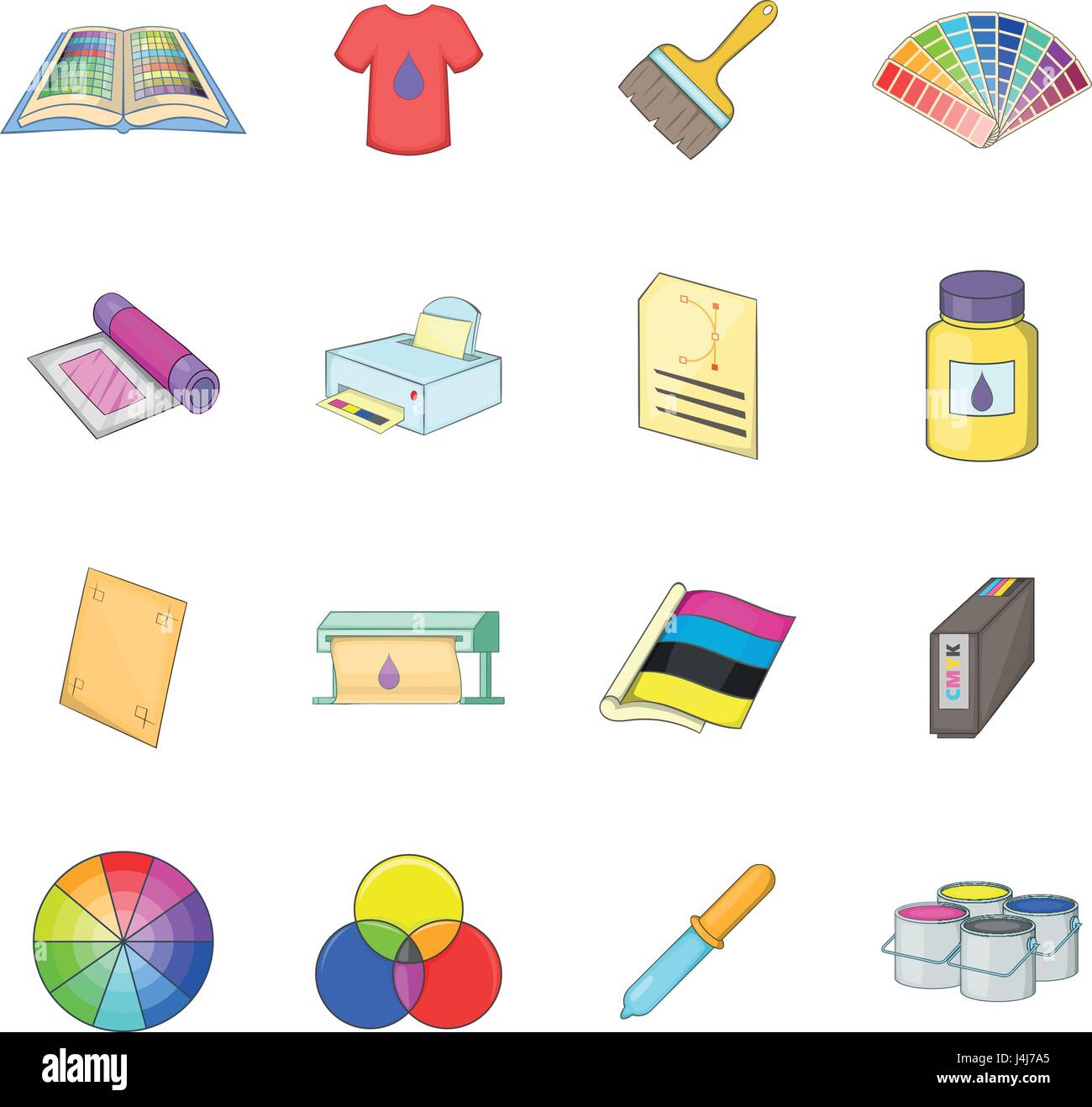 Print process icons set, cartoon style Stock Vector Image & Art - Alamy