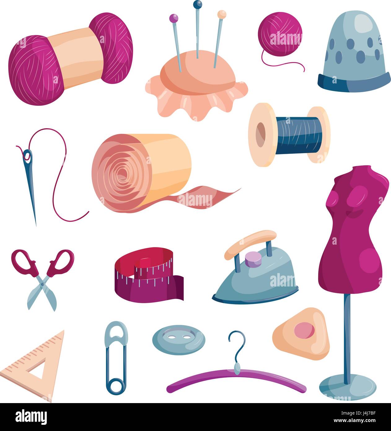 Tailor tools icons set, cartoon style Stock Vector Image & Art - Alamy