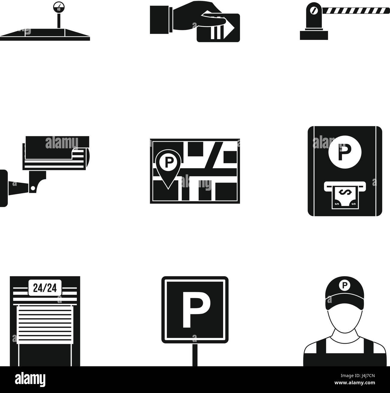 Parking station icons set, simple style Stock Vector Image & Art - Alamy