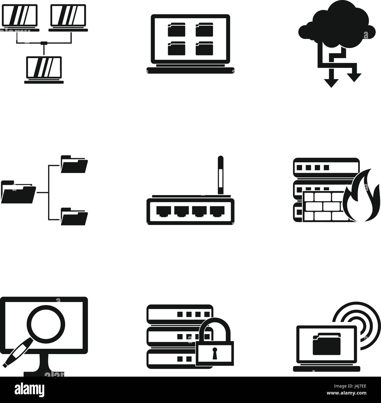 Computer setup icons set, simple style Stock Vector Image & Art - Alamy