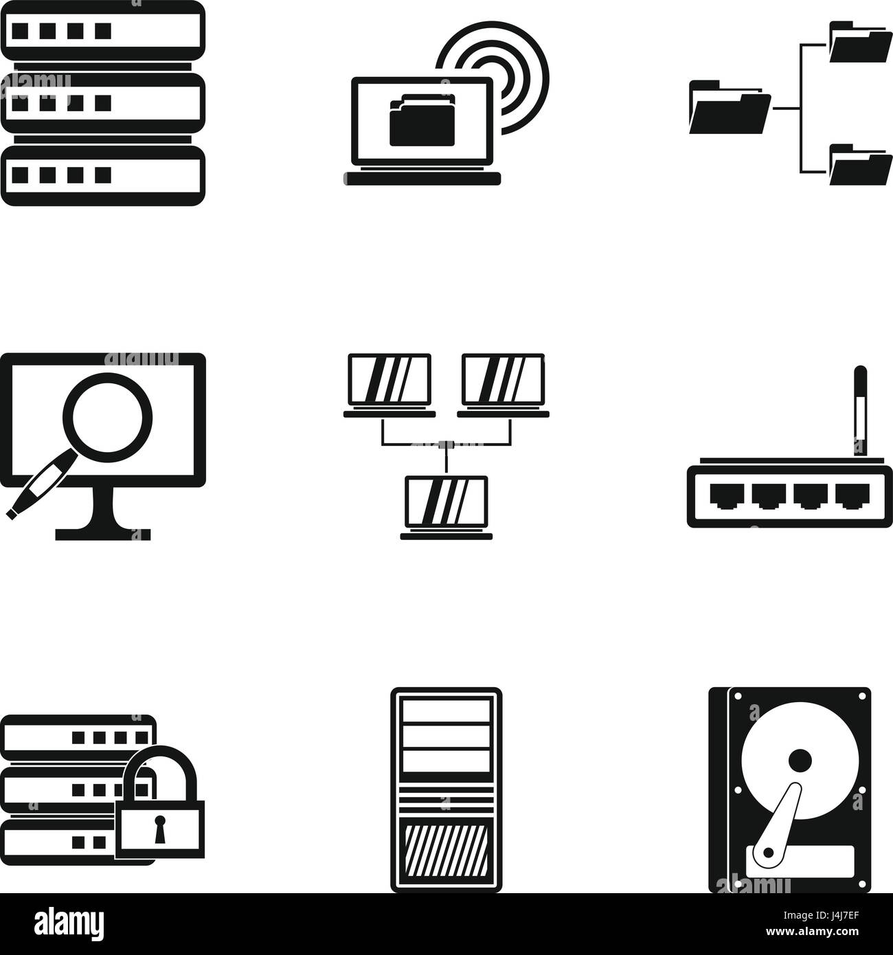 Computer data icons set, simple style Stock Vector Image & Art - Alamy