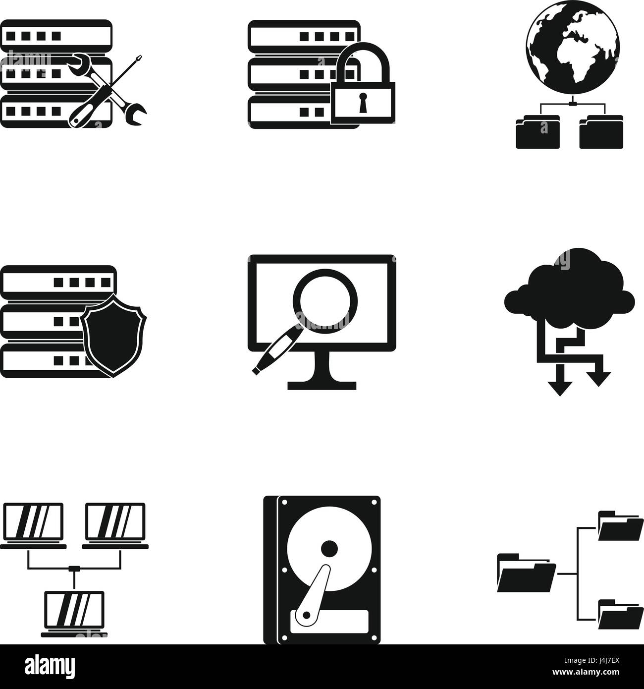 Computer protection icons set, simple style Stock Vector Image & Art ...