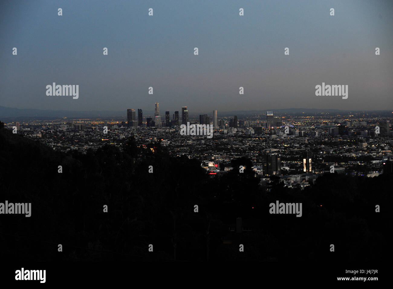 Downtown Los Angeles view from Hollywood, California Stock Photo - Alamy