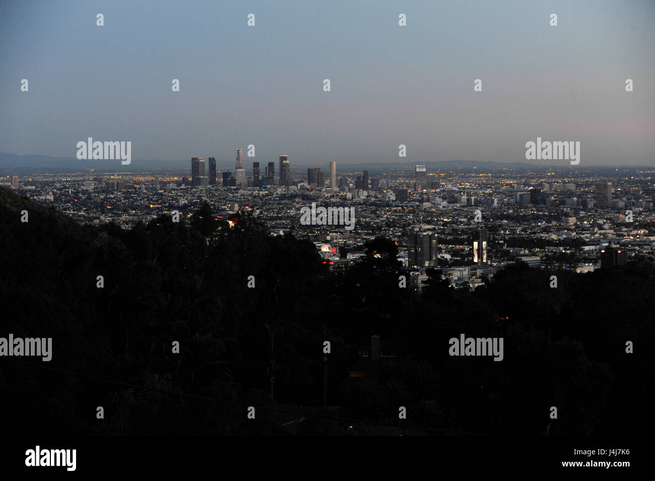Downtown Los Angeles view from Hollywood, California Stock Photo - Alamy