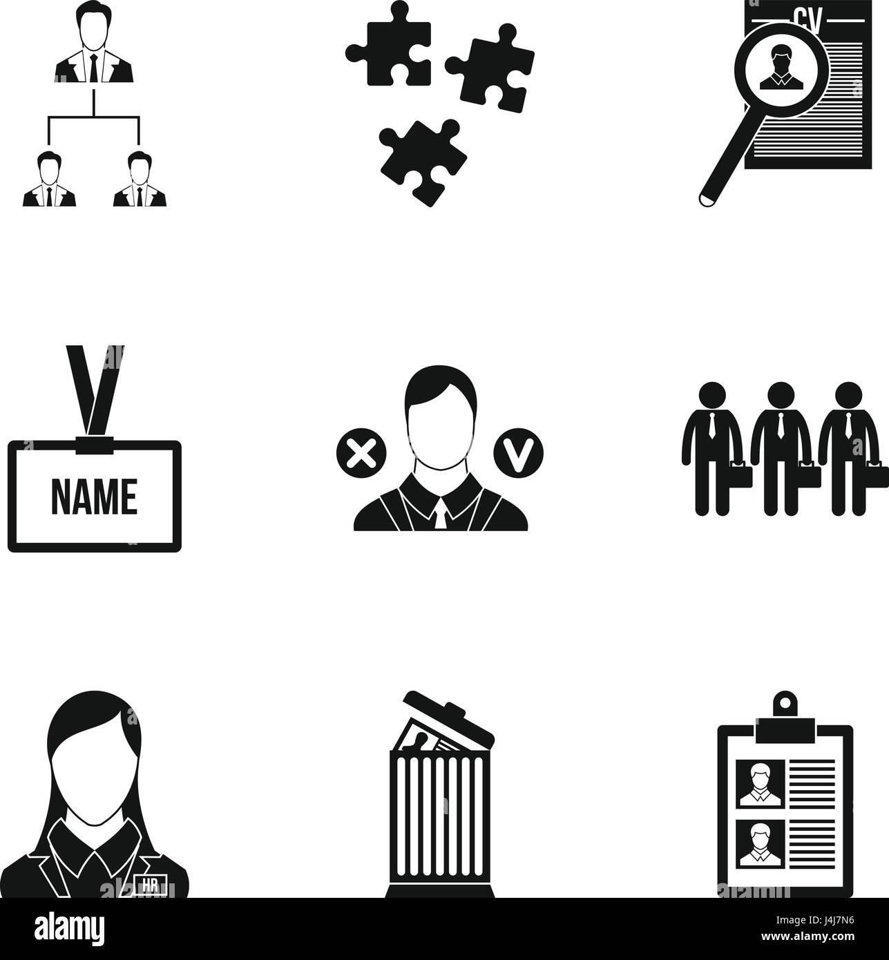 Staffing agency icons set, simple style Stock Vector Image & Art - Alamy