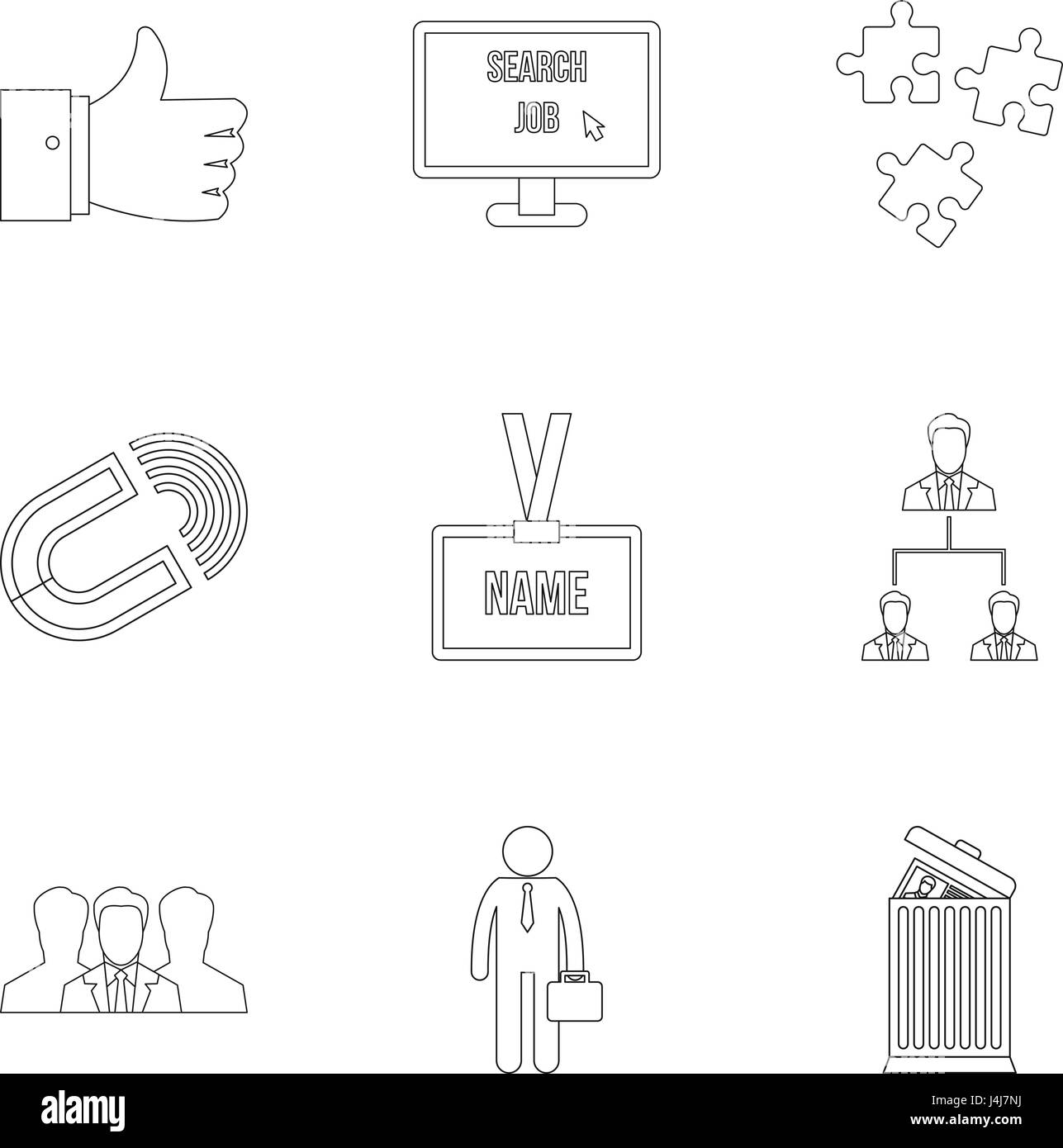 Employee icons set, outline style Stock Vector Image & Art - Alamy