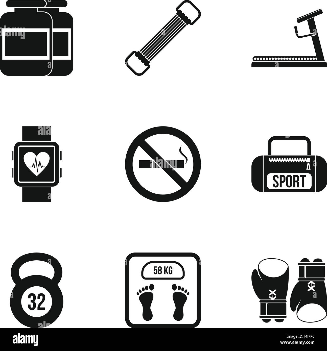 Gym icons set, simple style Stock Vector Image & Art - Alamy