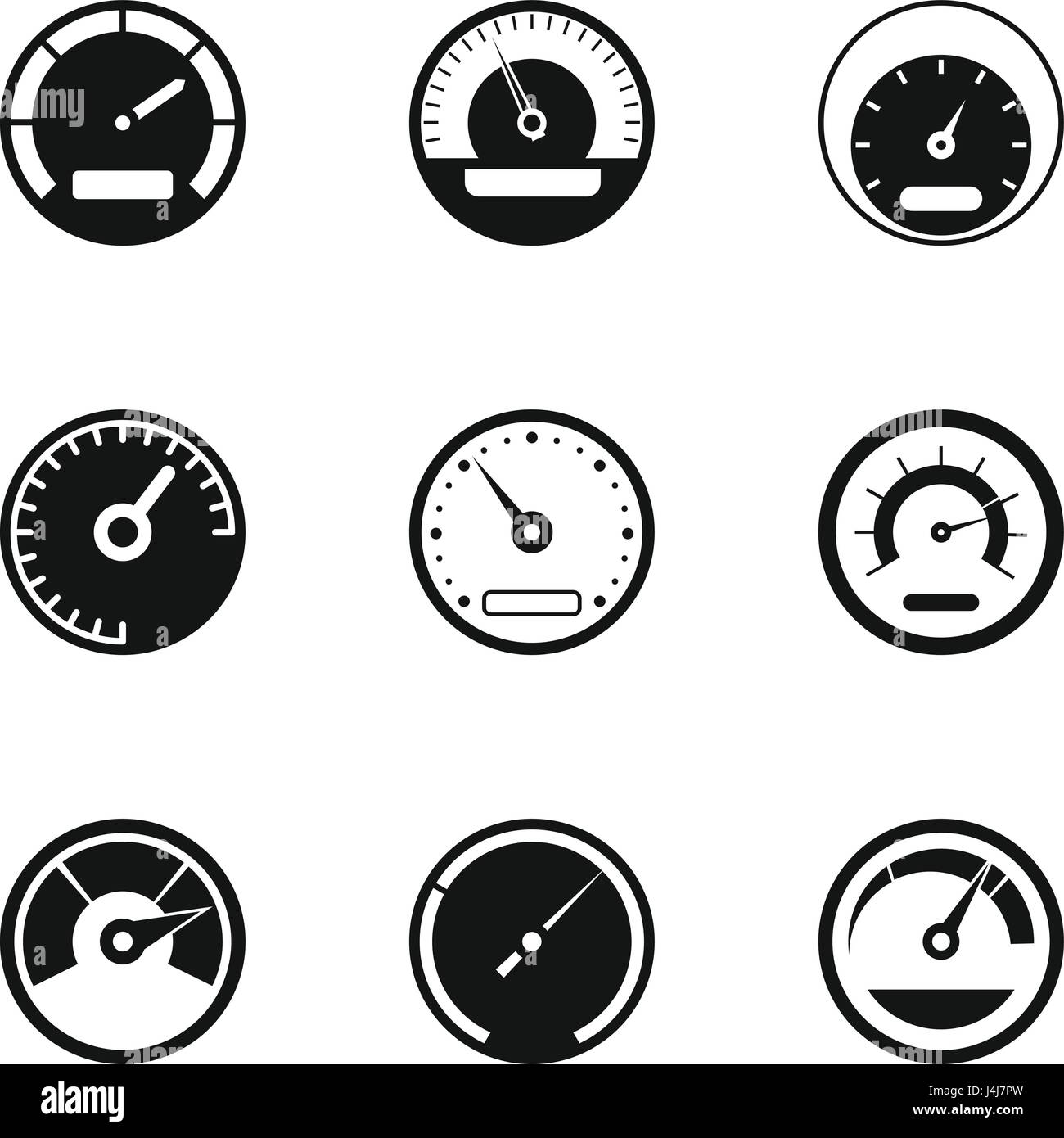 Engine speedometer icons set, simple style Stock Vector Image & Art - Alamy
