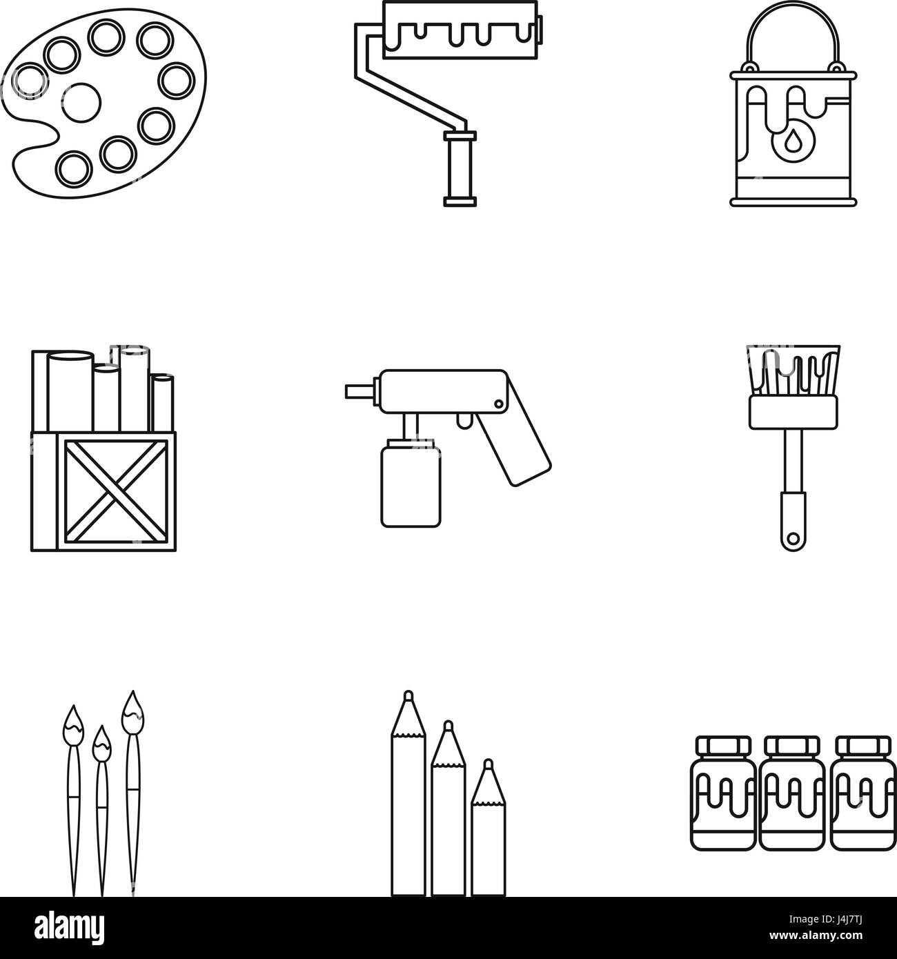 Creativity art icons set, outline style Stock Vector Image & Art - Alamy