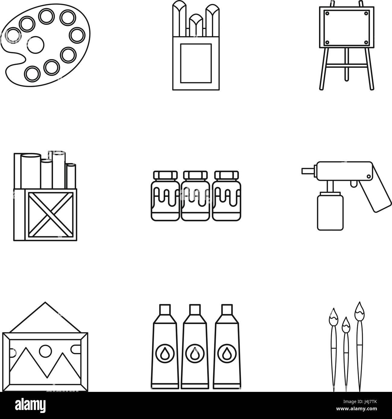 Painting icons set, outline style Stock Vector Image & Art - Alamy