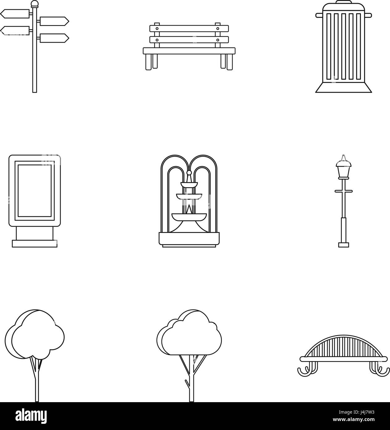 Park icons set, outline style Stock Vector Image & Art - Alamy