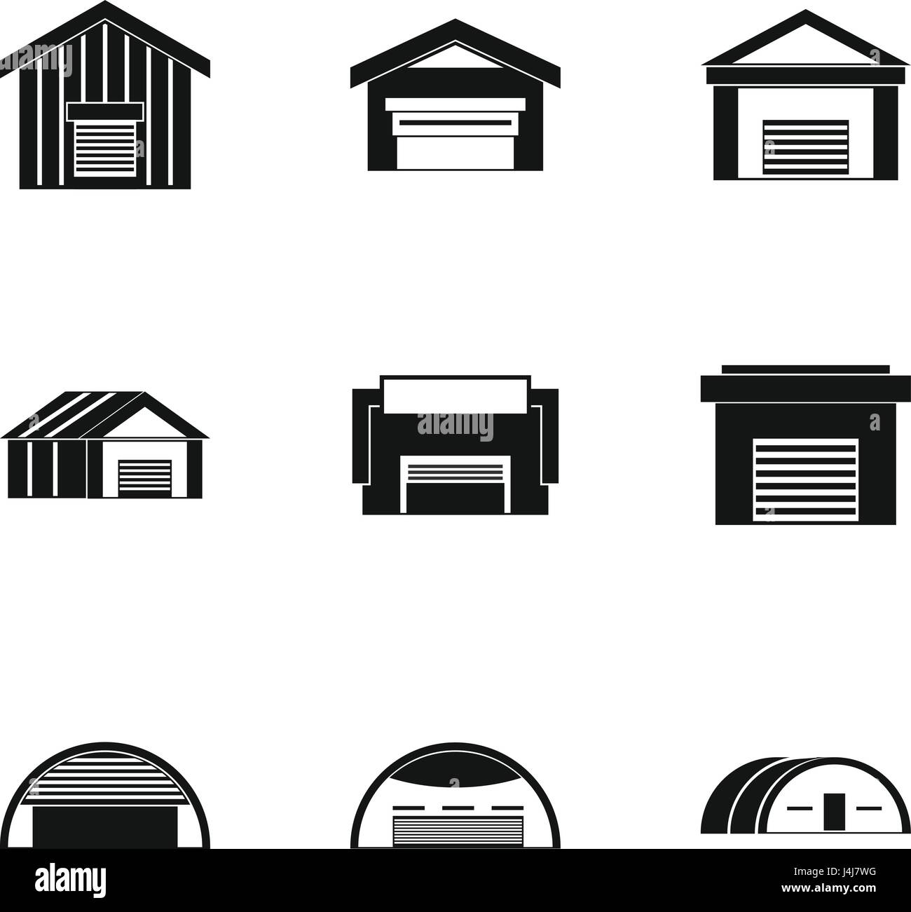 Types of garages icons set, simple style Stock Vector Image & Art - Alamy