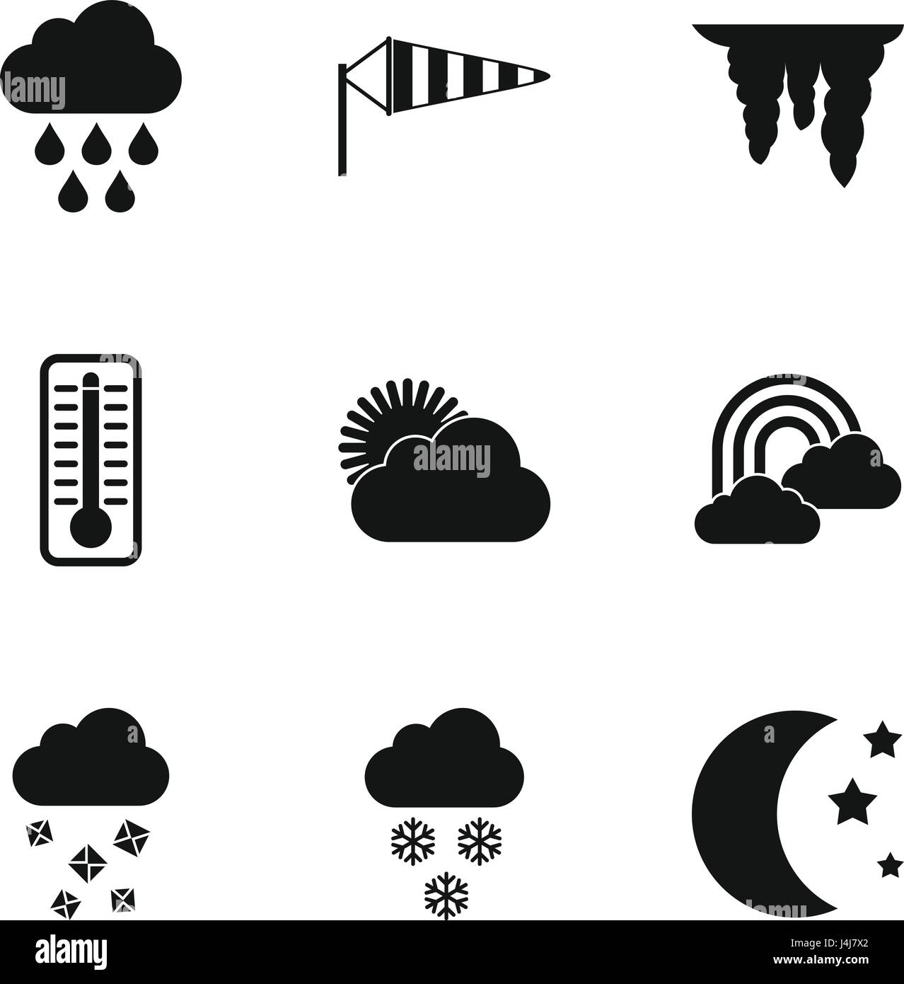 Weather forecast icons set, simple style Stock Vector Image & Art - Alamy