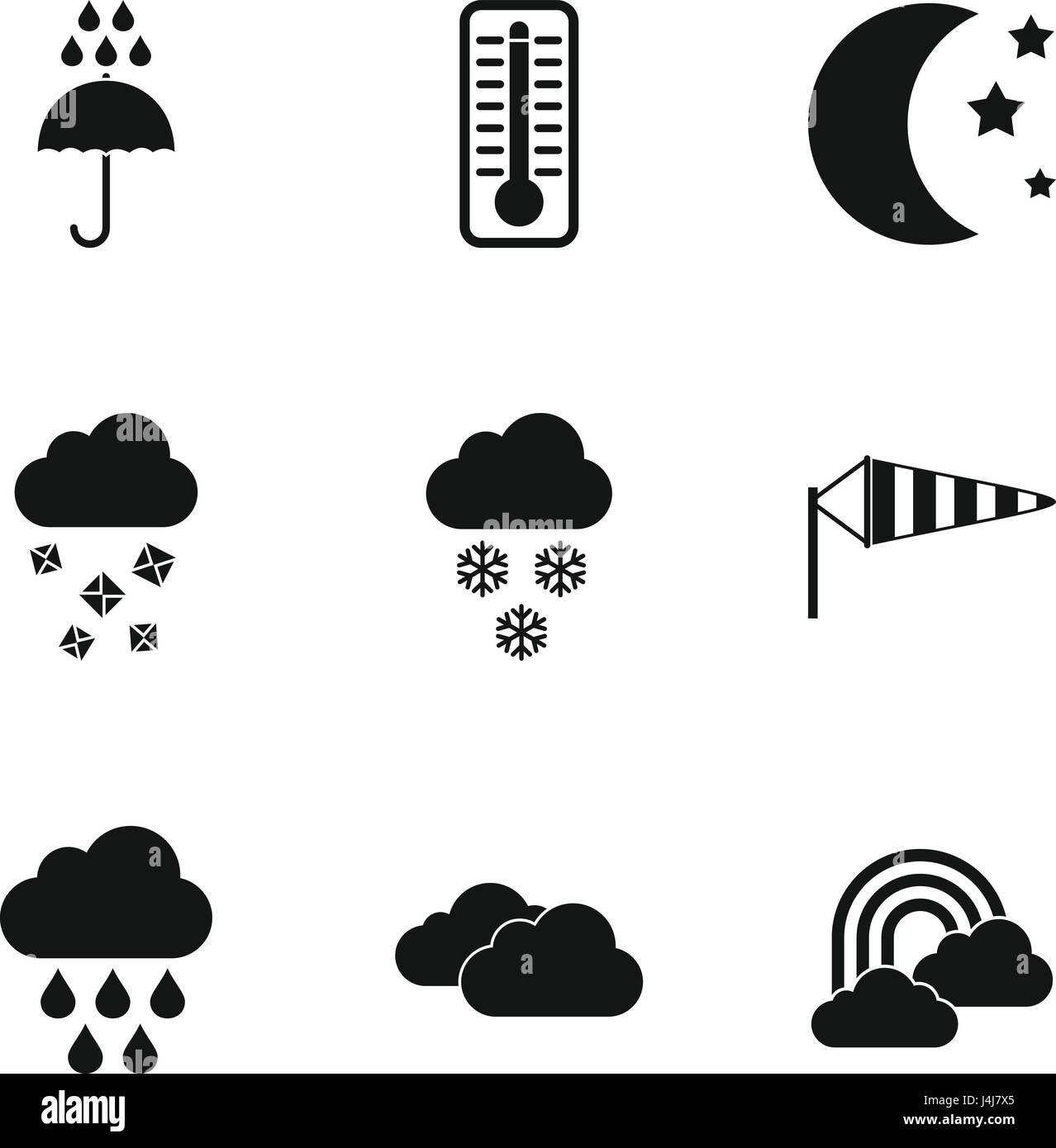 Weather icons set, simple style Stock Vector Image & Art - Alamy