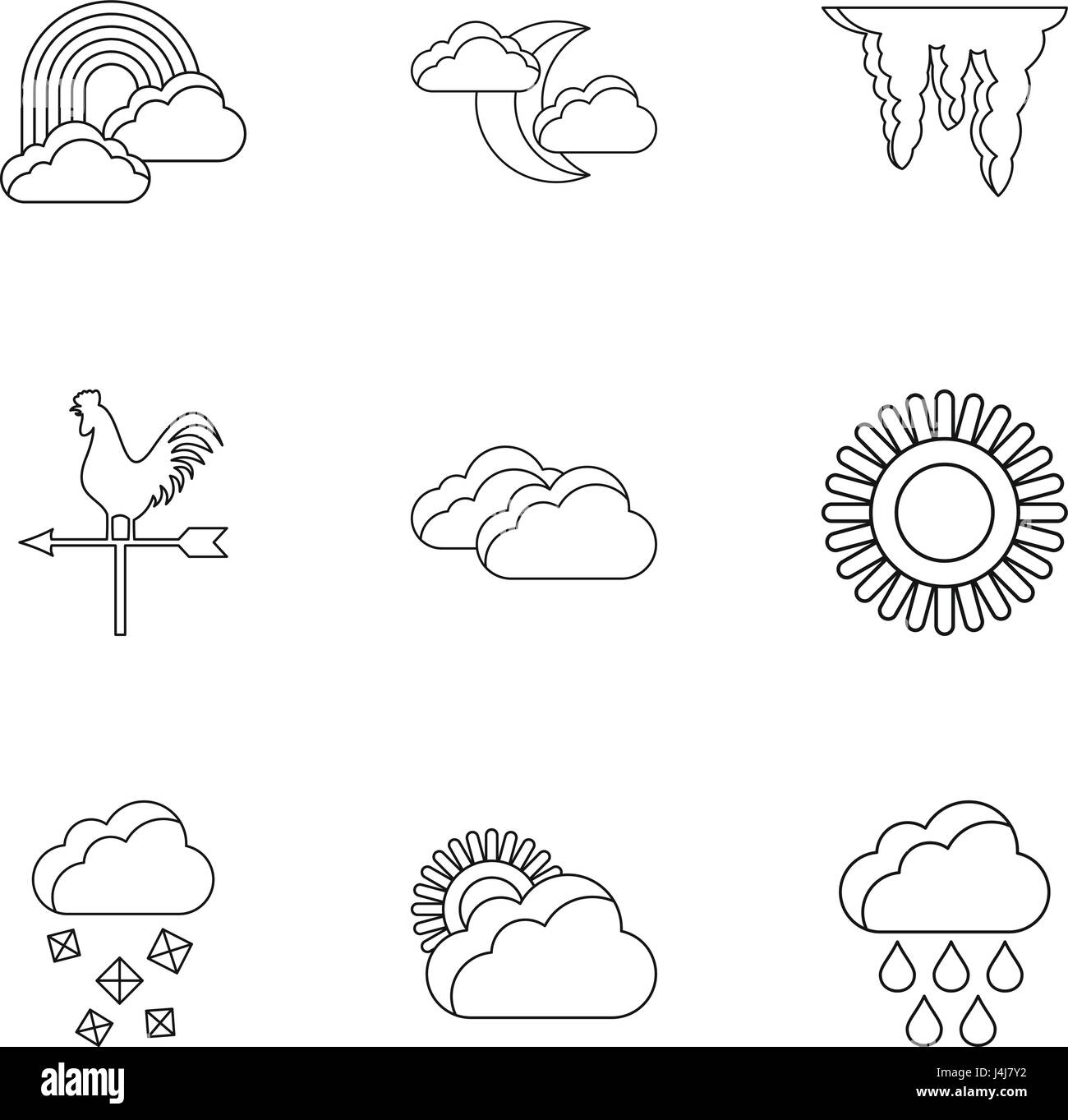 Kinds of weather icons set, outline style Stock Vector Image & Art - Alamy
