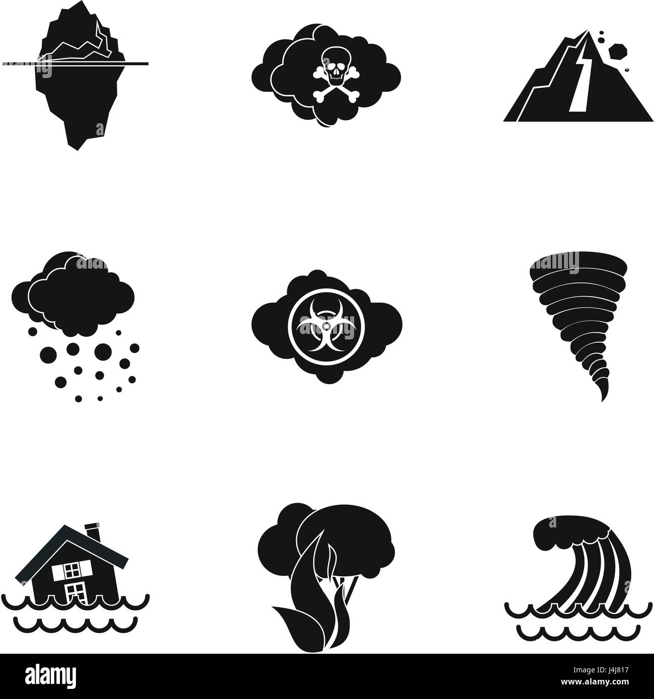 Natural disasters icons set, simple style Stock Vector Image & Art - Alamy