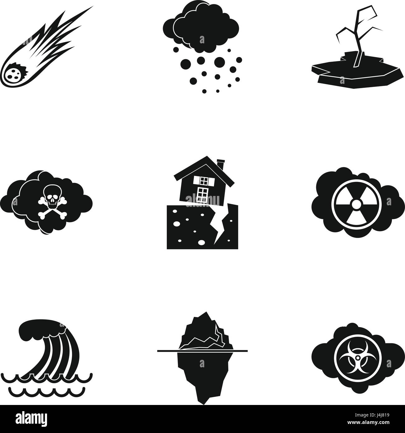 Disaster icons set, simple style Stock Vector Image & Art - Alamy