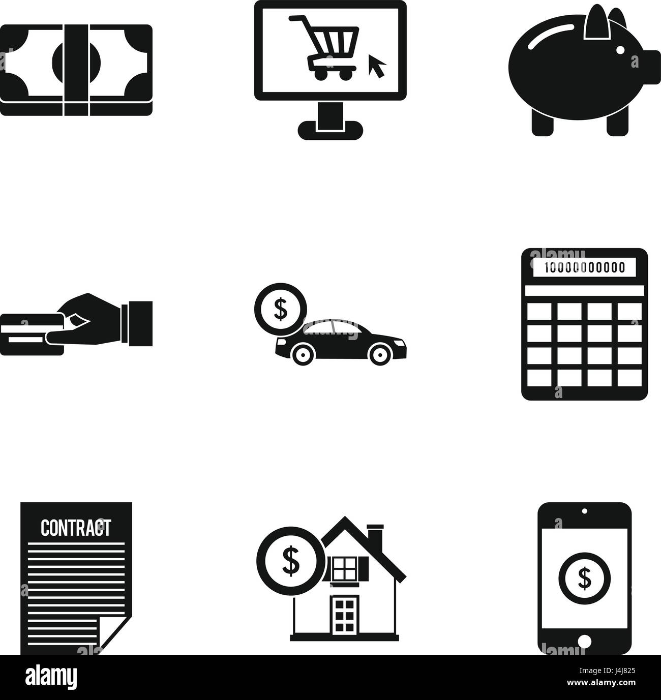 Bank and money icons set, simple style Stock Vector Image & Art - Alamy
