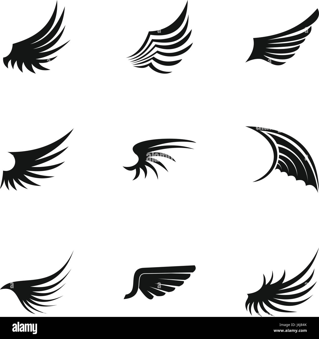 Wings icons set, simple style Stock Vector Image & Art - Alamy