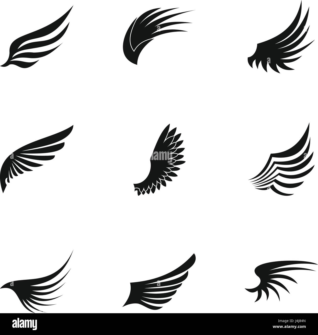 Types of wings icons set, simple style Stock Vector Image & Art - Alamy