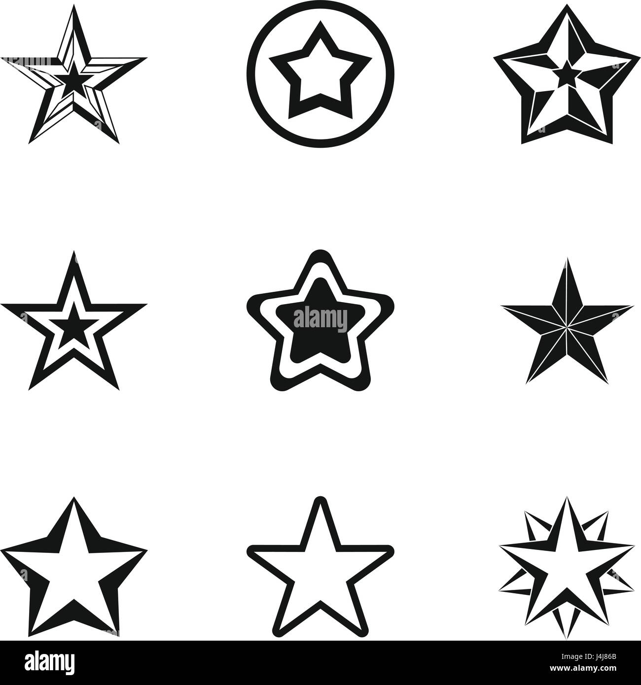 Star icons set, simple style Stock Vector Image & Art - Alamy